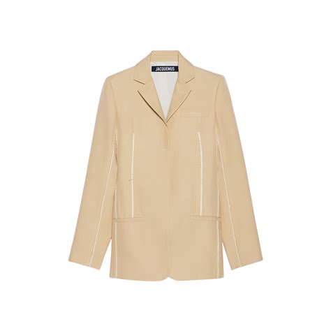 W 자크뮈스 라 베스트 카라코 인사이드 아웃 블레이저 베이지 Jacquemus Kream