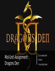 Dragons Den Pptx Mid Unit Assignment Dragons Den By Anantika Kohli