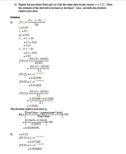 Solved Numerical Differentiation Develop The Program For The Chegg