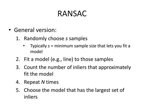 Ppt Lecture 12 Robust Fitting And Ransac Powerpoint Presentation