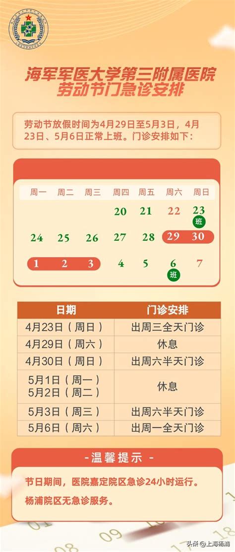 「五一」假期，楊浦各醫院門急診安排一覽→ 每日頭條