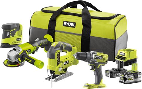 Ryobi 18 V ONE+ Akku-Kombi-Set, 9-teiliges Elektrowerkzeug-Set ...