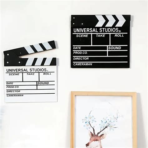 1pc 영화 필름 박수 보드 할리우드 클래퍼 보드 흑백의 나무 필름 물 막이 판자 액세서리 지울 수있는 흰색 Temu Republic Of Korea