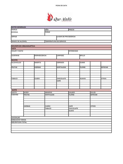 Ficha De Cata Pdf