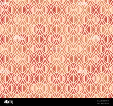 Hexagon Vector Pattern Bold Stacked Rounded Hexagons Mosaic Cells Red