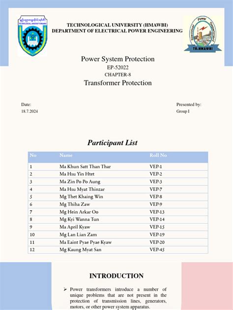 Psp 2nd Sem Chapter 8 Presented By Group 1 Pdf Transformer Relay