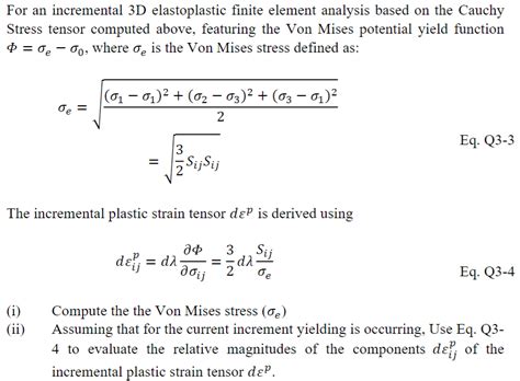 For An Incremental D Elastoplastic Finite Element Chegg