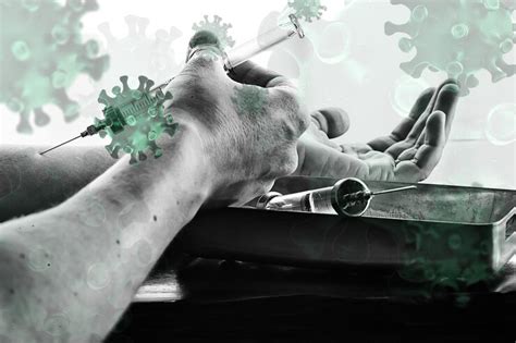 Drogas Inyectables A Mano Concepto De Peligro Drogas Ilícitas