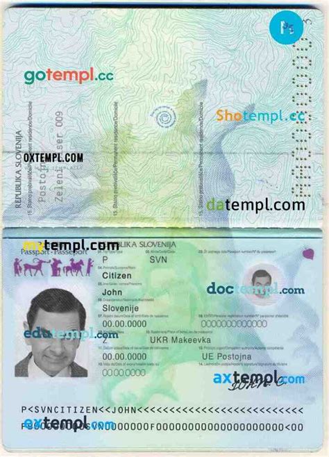 Slovenian Passport Example In Psd Format Fully Editable By Intempl