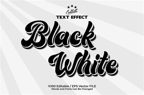 Premium Vector Editable Black White Text Effect Written On A White Background