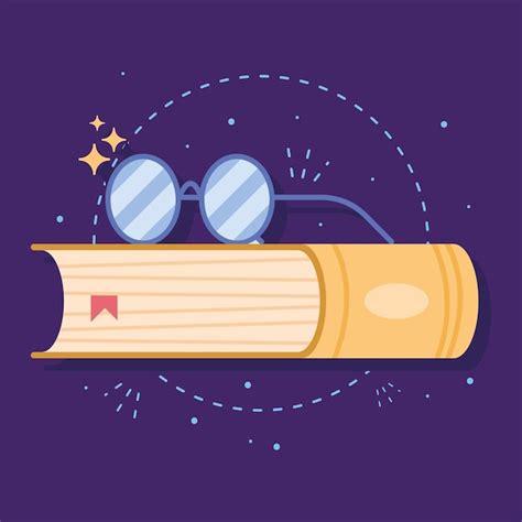 Premium Vector Book With Eyeglasses