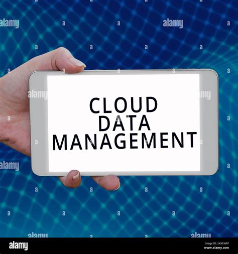 Hand Writing Sign Cloud Data Management Internet Concept A Technique