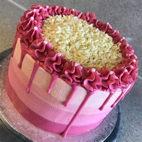 Pink Ombré Drip Cake
