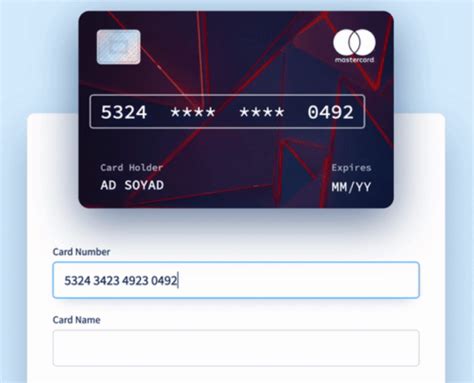Interactive Credit Card Form React Interactive Paycard Reactscript