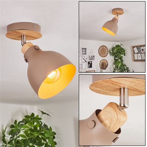 Hofstein Deckenleuchte Moderne Deckenlampe Aus Metall In Taupe