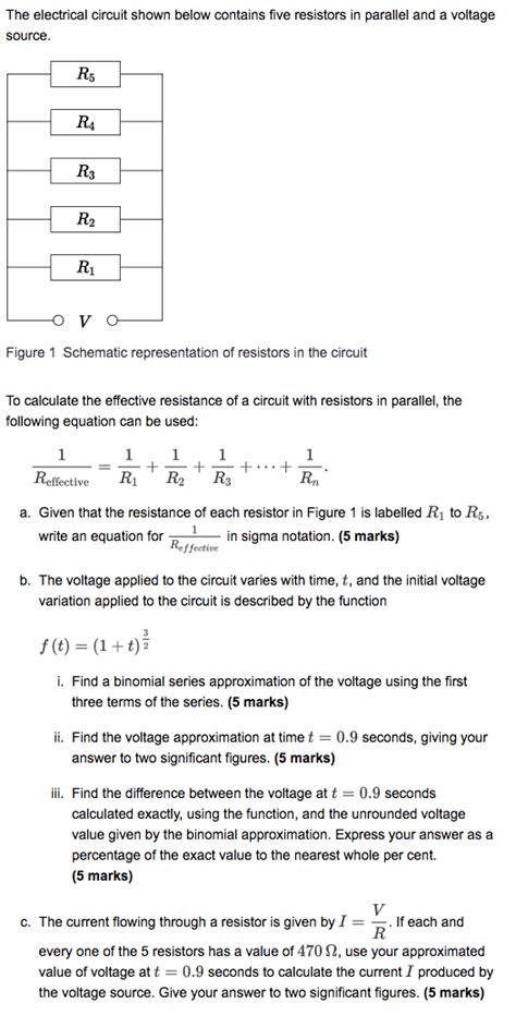 Solved The Electrical Circuit Shown Below Contains Five