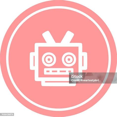Simbol Ikon Melingkar Kepala Robot Ilustrasi Stok Unduh Gambar