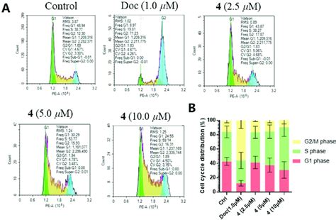 Compound 4 Induced Pc 3 Cell Cycle Arresting At S Phase A B All