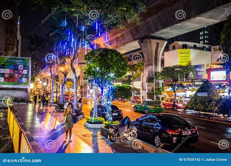 Night Time In Silom District Bangkok Editorial Photography Image Of