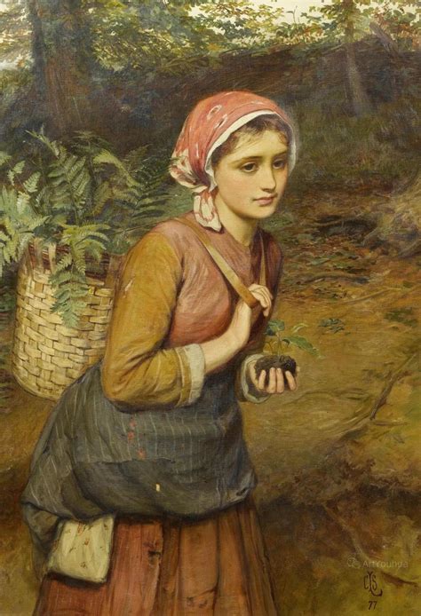 19世纪户外环境中的年轻女性肖像清纯朴素之美 油画世界
