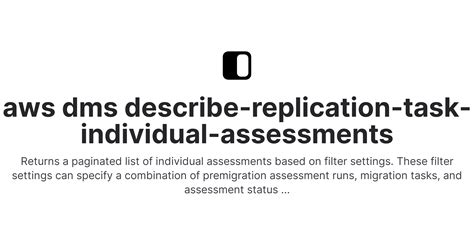 Aws Dms Describe Replication Task Individual Assessments Fig