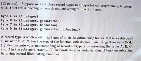 Solved Suppose We Have These Record Types In A Hypothetical