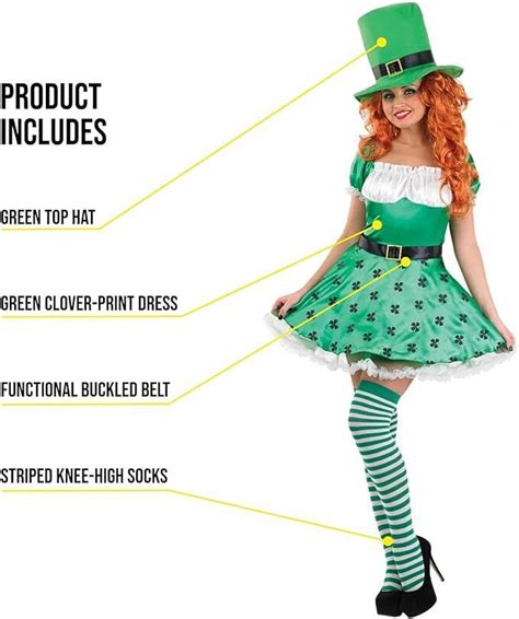 Grünes Frech Kobold Kostüm Für Damen St Patricks Day Karneval