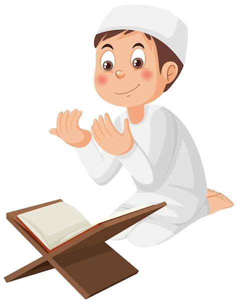 Premium Vector Muslim Man Praying Cartoon Character