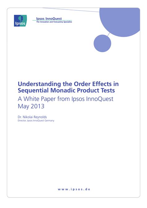 Pdf Understanding The Order Effects In Sequential Monadic Product Tests