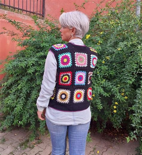 Chaleco cuadrado de la abuela chaleco para mujer chaleco de Etsy España