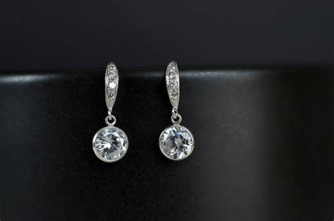 Bridal Earrings Bridesmaid Earrings Cubic Zirconia Earwires And Cubic