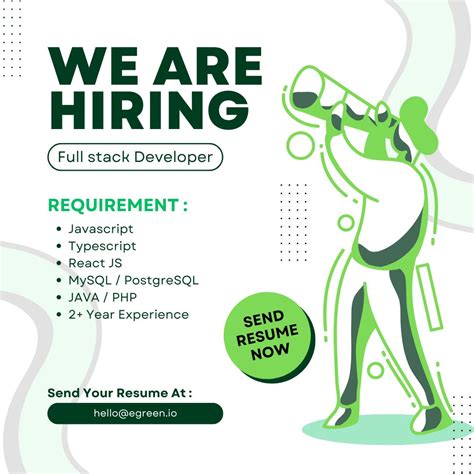 E Green On Linkedin We Are Hiring Full Stack Developer Send Your
