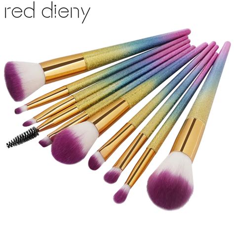 Pro Face Makeup Brushes Set 10pcs Foundation Powder Eyeshadow Eyeliner