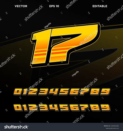 Automotive Racing Number Design Templates Stock Vector Royalty Free