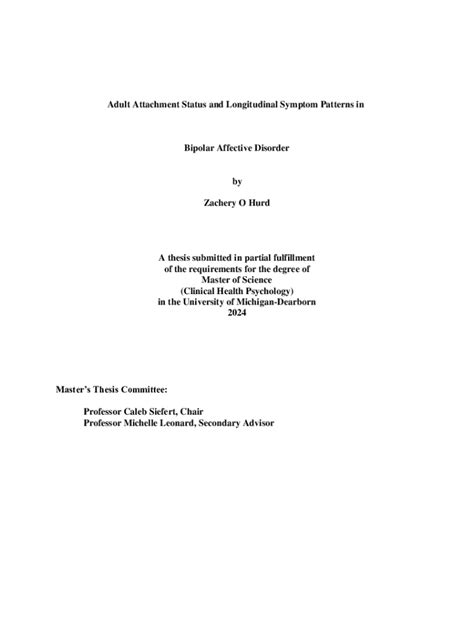 fillable online adult attachment status and longitudinal symptom