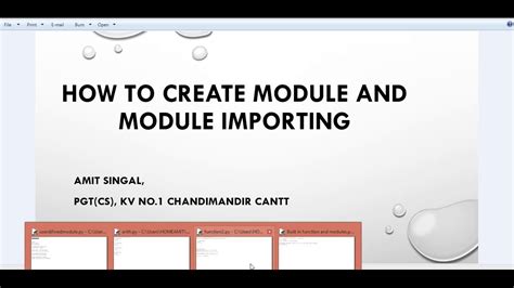 Python Module Creation And Importing By Amit Singal Youtube