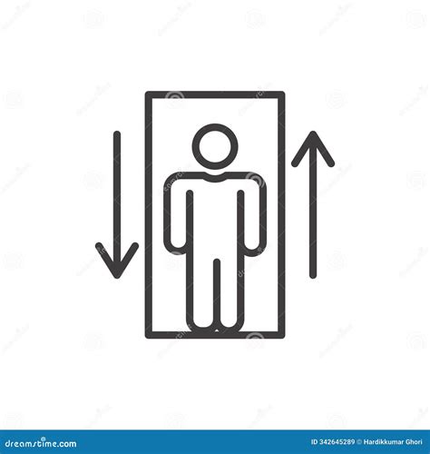 Elevator Lift Icon Line Art Logo Set Cartoon Vector 332453939