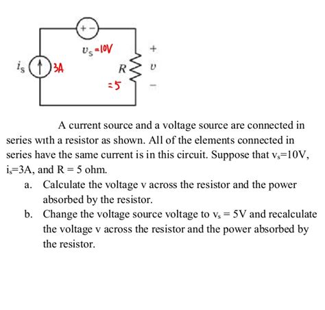 solved a current source and a voltage source are connecte