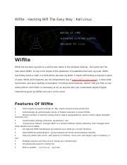 Wifite Hacking Wifi The Easy Way Kali Linux Docx Wifite Hacking Wifi The Easy Way Kali