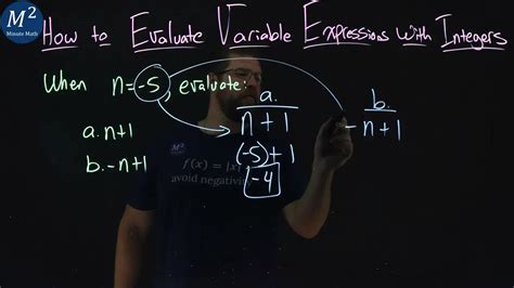 How To Evaluate Variable Expressions With Integers Part 2 Of 4 When N 5 Evaluate N 1 And N 1