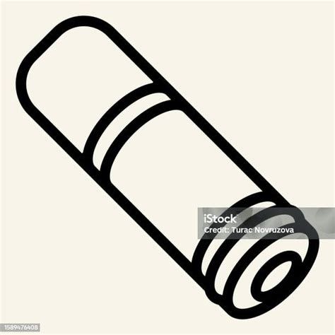 헌트 건 탄약 라인 아이콘입니다 카트리지 벡터 그림은 흰색으로 분리되어 있습니다 및 앱을 위해 설계된 글머리 기호 개요 스타일 Eps 10 0명에 대한 스톡 벡터 아트 및