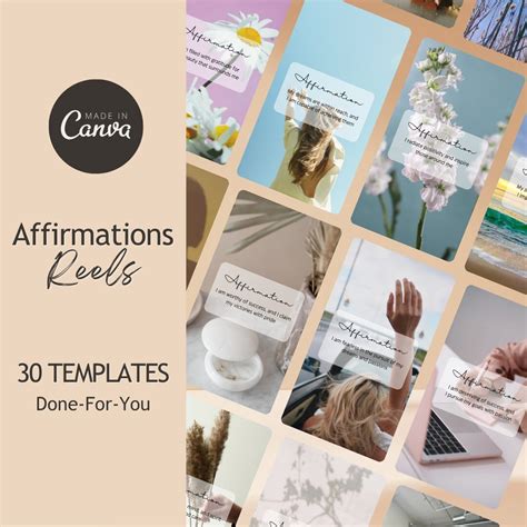 Affirmations Reel Templates Life Coach Aesthetic Reel Templates