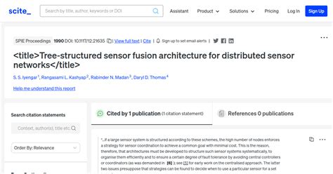 Tree Structured Sensor Fusion Architecture For Distributed Sensor Networks Scite Report