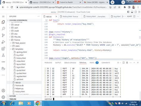 Cs50x Finance Project Why Userid And Date Fail To Display Rcs50