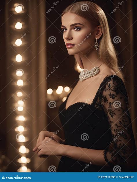 Eloquent Portraits Of Elegance Stylish Cover Page Model In Black Dress Created With