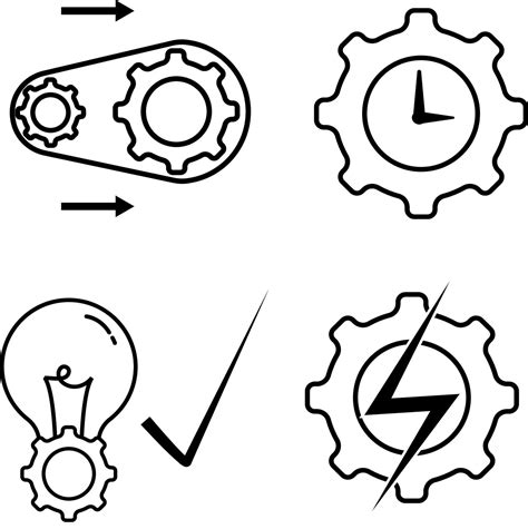 Gestion De Projet Icônes De Ligne Defficacité 17465631 Art Vectoriel