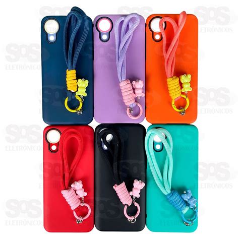 Capa Com Cordão Salva Celular Urso Samsung A03 Cores Variadas