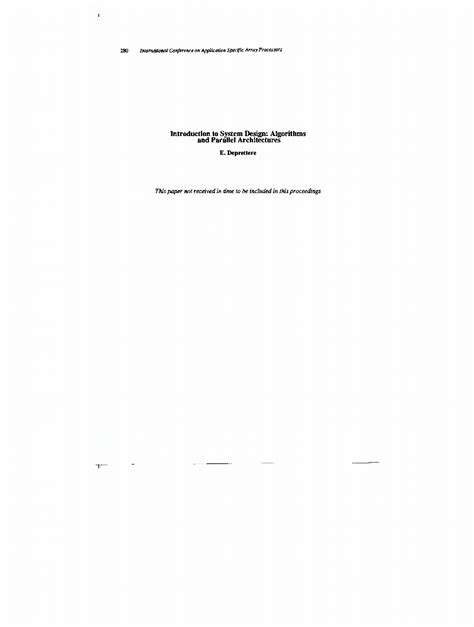 Introduction To System Design Algorithms And Parallel Architectures Ieee Conference