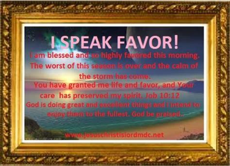 I Speak Favor Over My Life 10 27 13