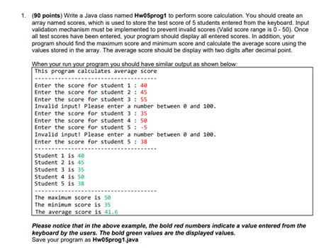 Solved 1 90 Points Write A Java Class Named Hwo5prog1 To